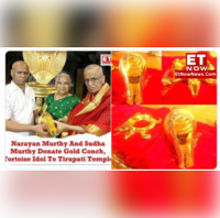 Infosys founder Narayan Murthy, wife donate 2 kg gold 'Shankh, Kachchua ...