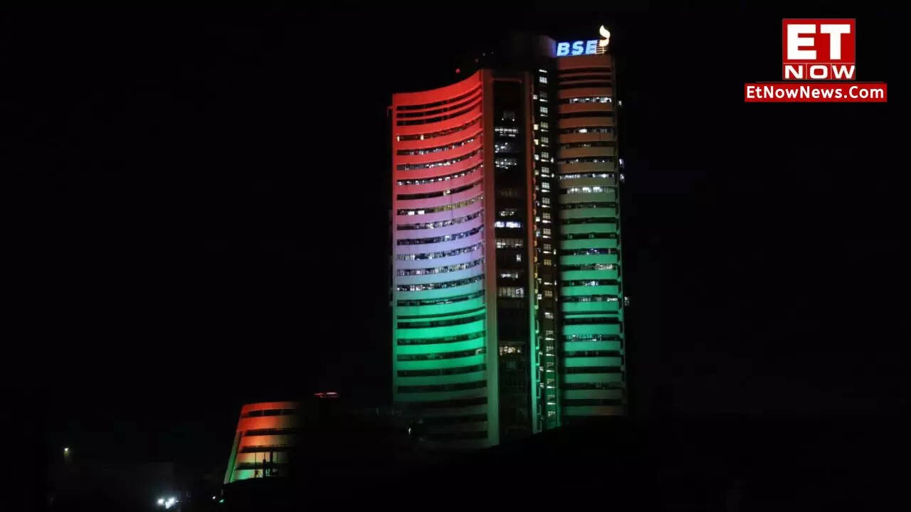STUNNINGLY ILLUMINATED! SEE BSE Building ‘Tricolour’ PICS on 75th ...