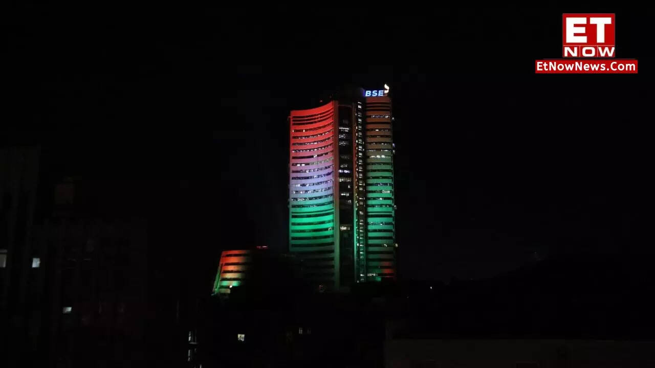 STUNNINGLY ILLUMINATED! SEE BSE Building ‘Tricolour’ PICS on 75th ...