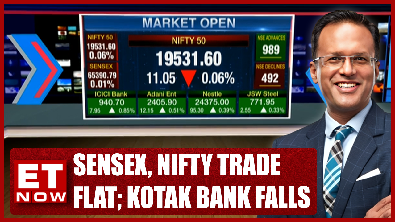 Sensex Nifty Trade Flat Kotak Mahindra Bank Falls 3 Opening Bell