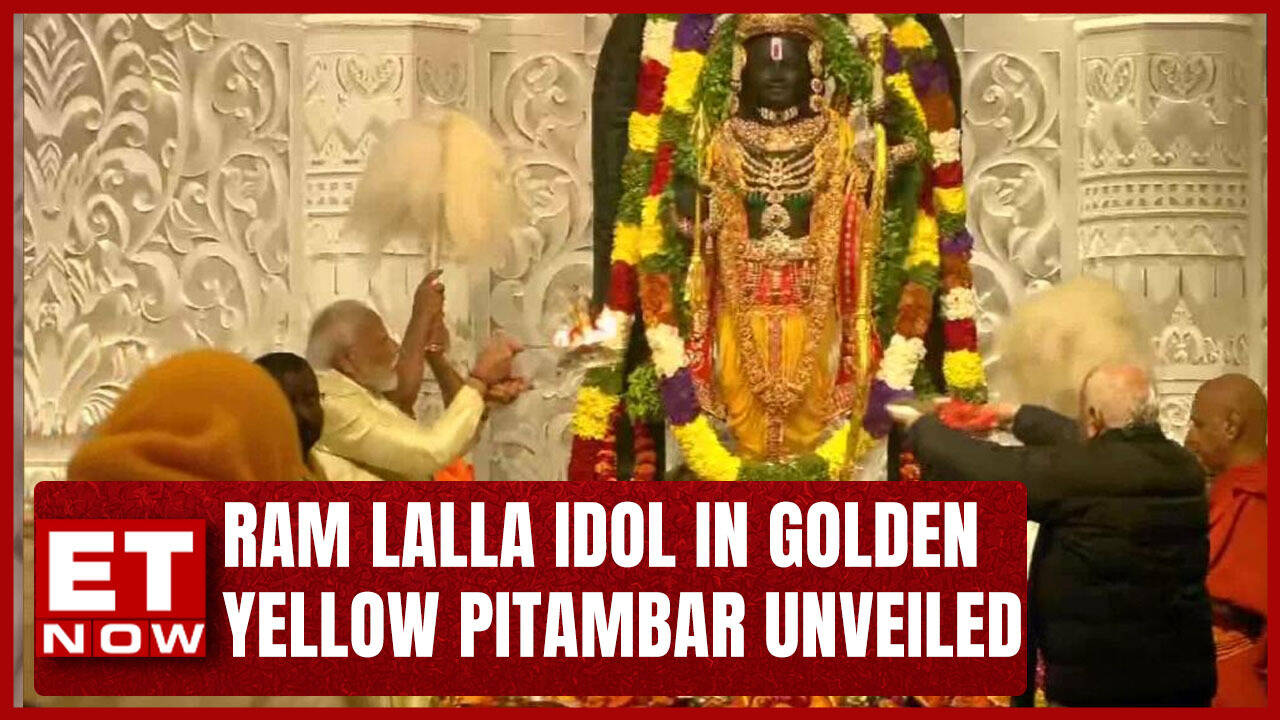 Ram Lalla Idol Adorned In Golden Yellow Pitambar Unveiled; 'Jai Shree ...