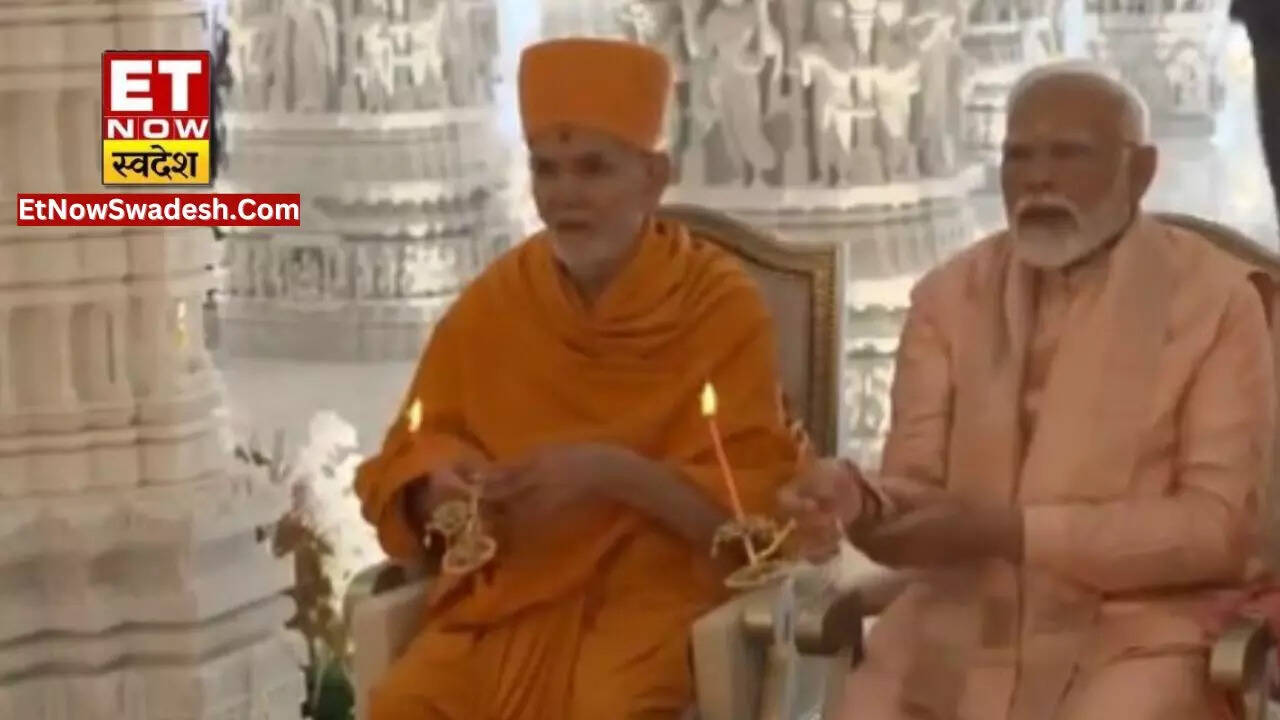 PM Modi Inaugurates Hindu Temple in Abu Dhabi Aarti simultaneously in ...