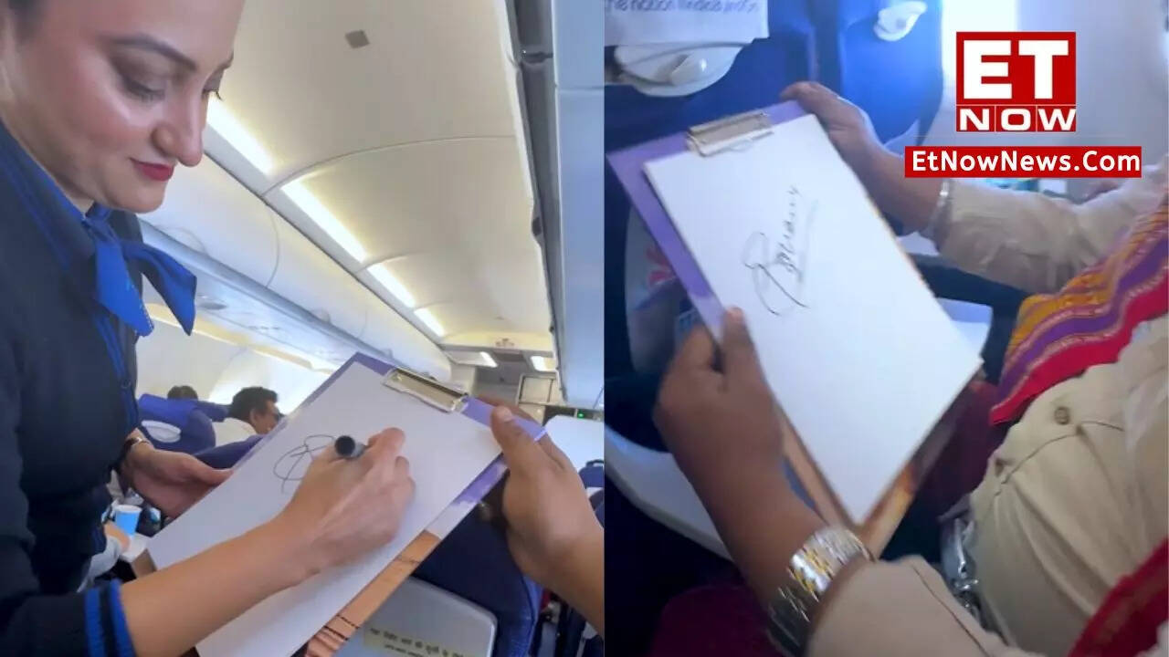 Viral Video: Artist transforms IndiGo flight attendant's signature into ...