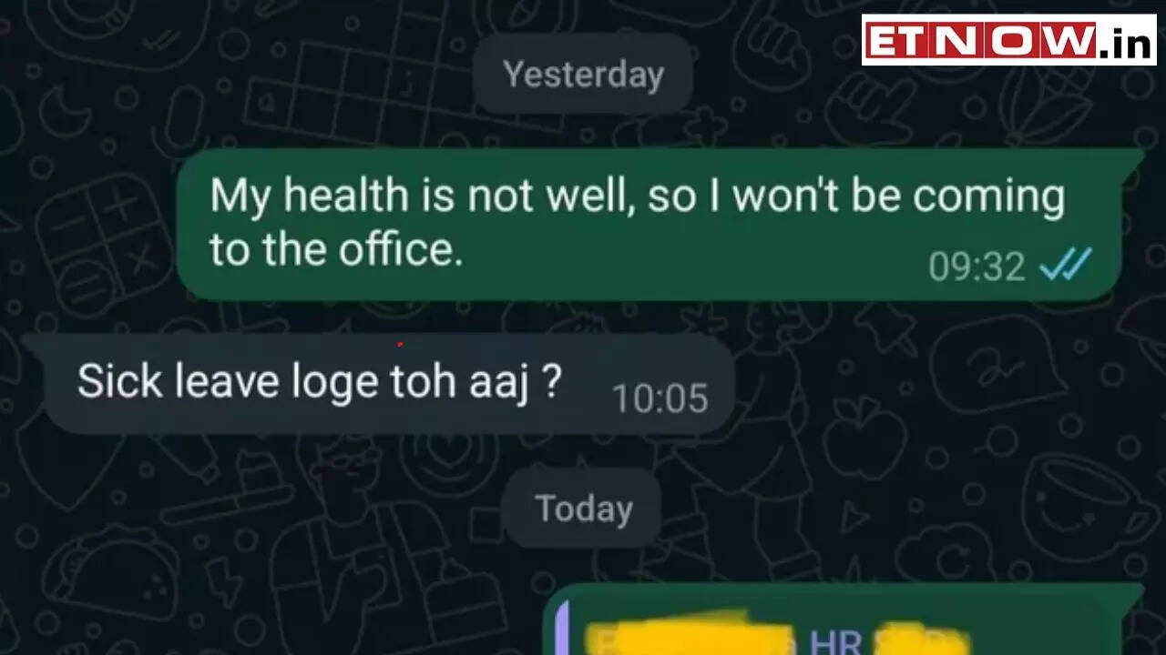 'Want sick leave? Give 7-day notice' - Manager's message; internet puts ...