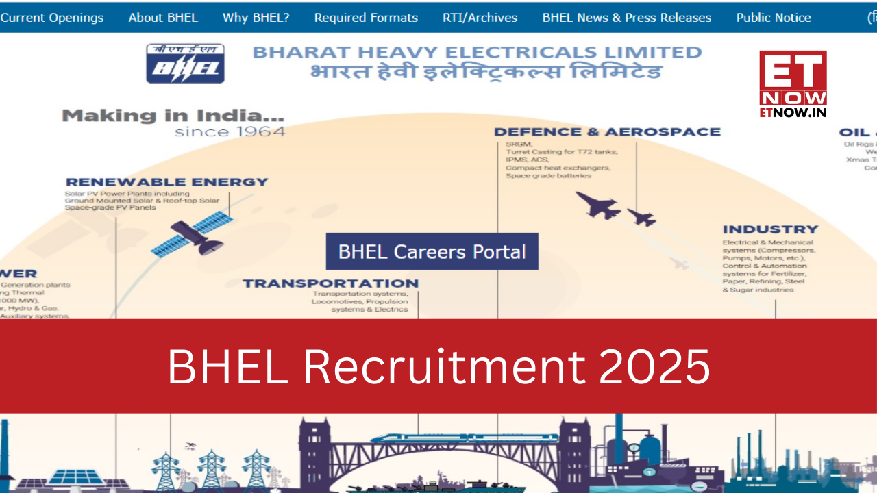 BHEL Engineer Trainee Recruitment 2025: Vacancy details, registration process, application fee ...