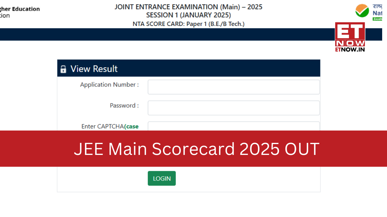 JEE Main Scorecard 2025 PDF link activated at at jeemain.nta.ac.in ...